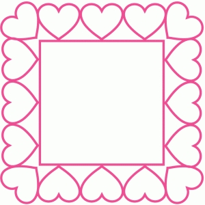 Silhouette Design Store - View Design #93878: heart border square ...