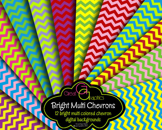 Chevron Digital Paper Chevron Paper Printable by GreatGraphics ...