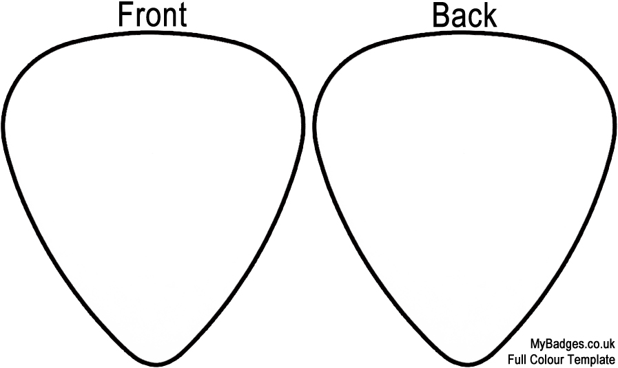 Guitar Pick Template Actual Size