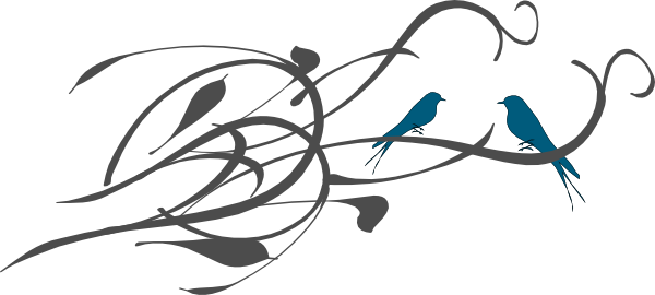 Love Birds On A Branch clip art - vector clip art online, royalty ...