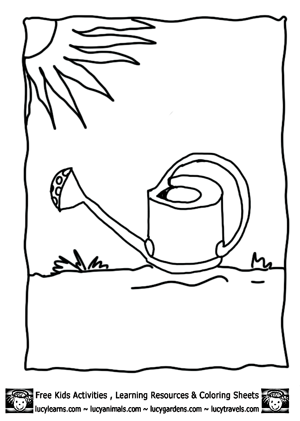 Watering Can Coloring Pages,Lucy's Garden Coloring Pages Watering ...