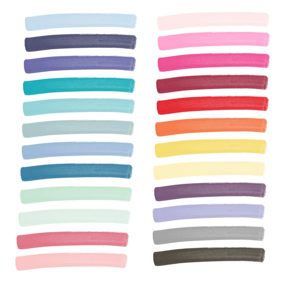 INSTANT DOWNLOAD // Digital Clip Art // Paint Strokes ... - ClipArt ...