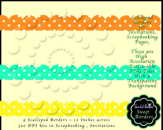 Scallop Border Clip Art Border ClipArt Invitation clip art ...