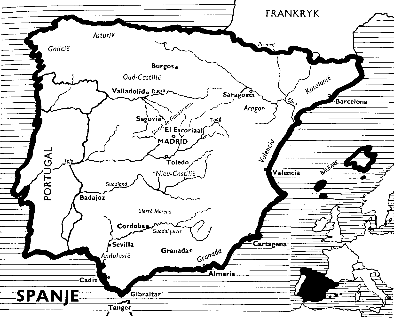 Black And White Map Of Spain - ClipArt Best