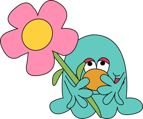 Monster with a Flower Clip Art - Monster with a Flower Image - ClipArt ...