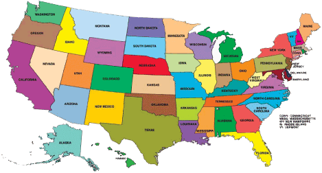 Colored Map Of United States - Map