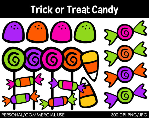 Trick or Treat Candy Clipart Digital Clip Art by MareeTruelove ...