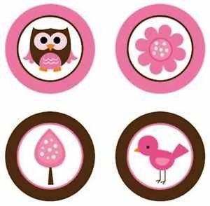Baby Owls Girl {Pink & Brown} Edible Cupcake Toppers ... - ClipArt Best ...