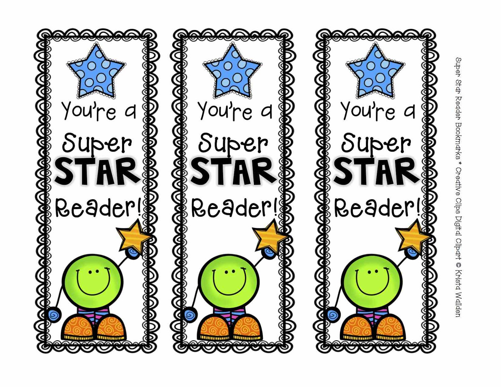 The Creative Chalkboard: Free Super Star Reader Bookmarks! - ClipArt ...