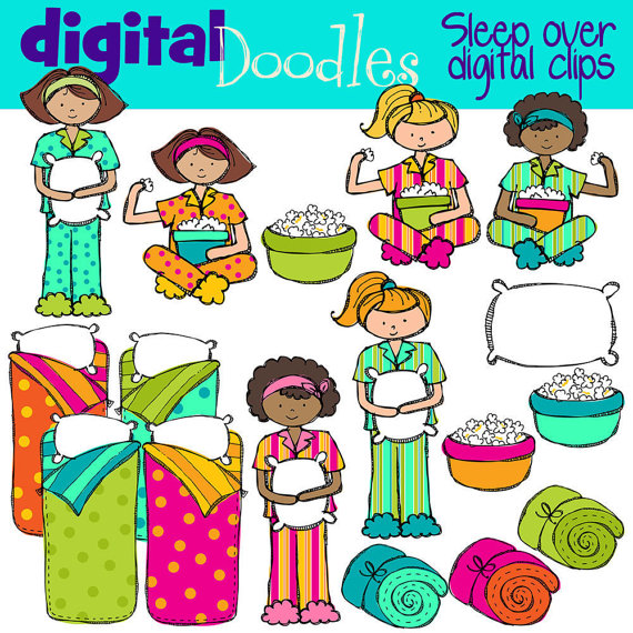INSTANT DOWNLOAD Sleep over Slumber party digital by kpmdoodles ...