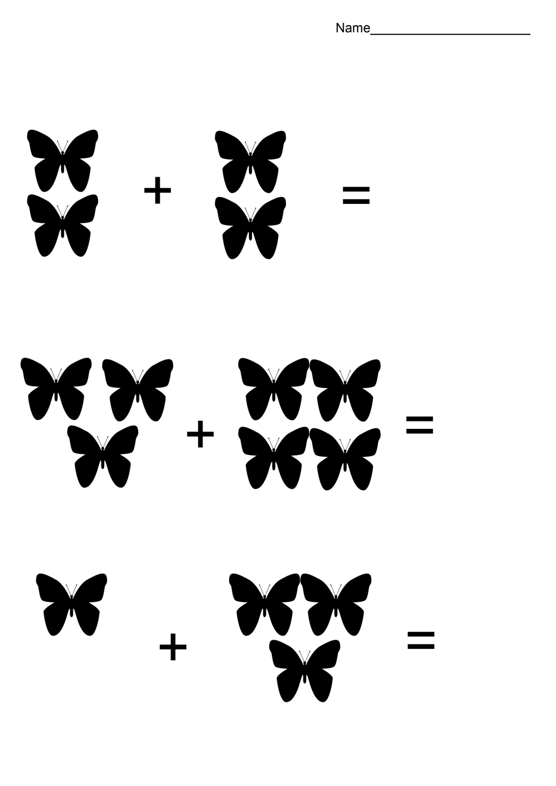Kids Printable Freebies: Butterfly Math - Simple Addition - ClipArt ...