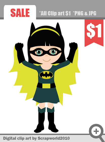 Superhero bat girl digital clipart for girl - ClipArt Best - ClipArt Best