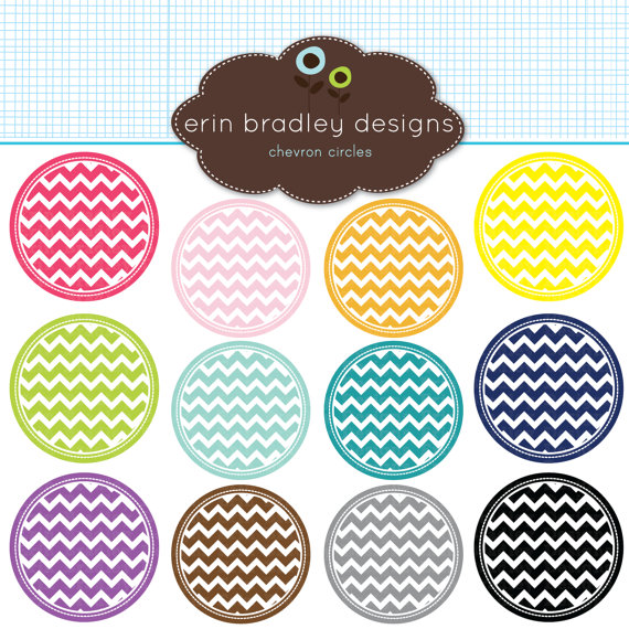 Chevron Circles Clipart Clip Art Personal & Commercial Use by Erin ...