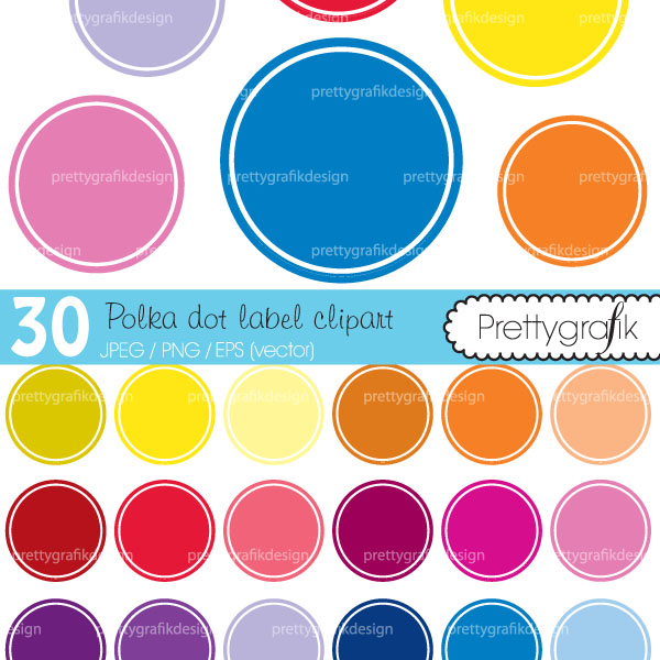Polka dot label clipart 30 polka dot label clipart commercial use ...
