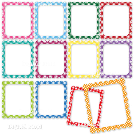 Colorful Polka Dot Digital Frames Clip Art Set by digitalfield ...