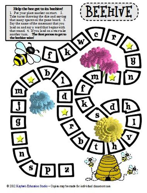 Freebie - Beehive Phonics Game Board - Kaylee's Education Studio ...