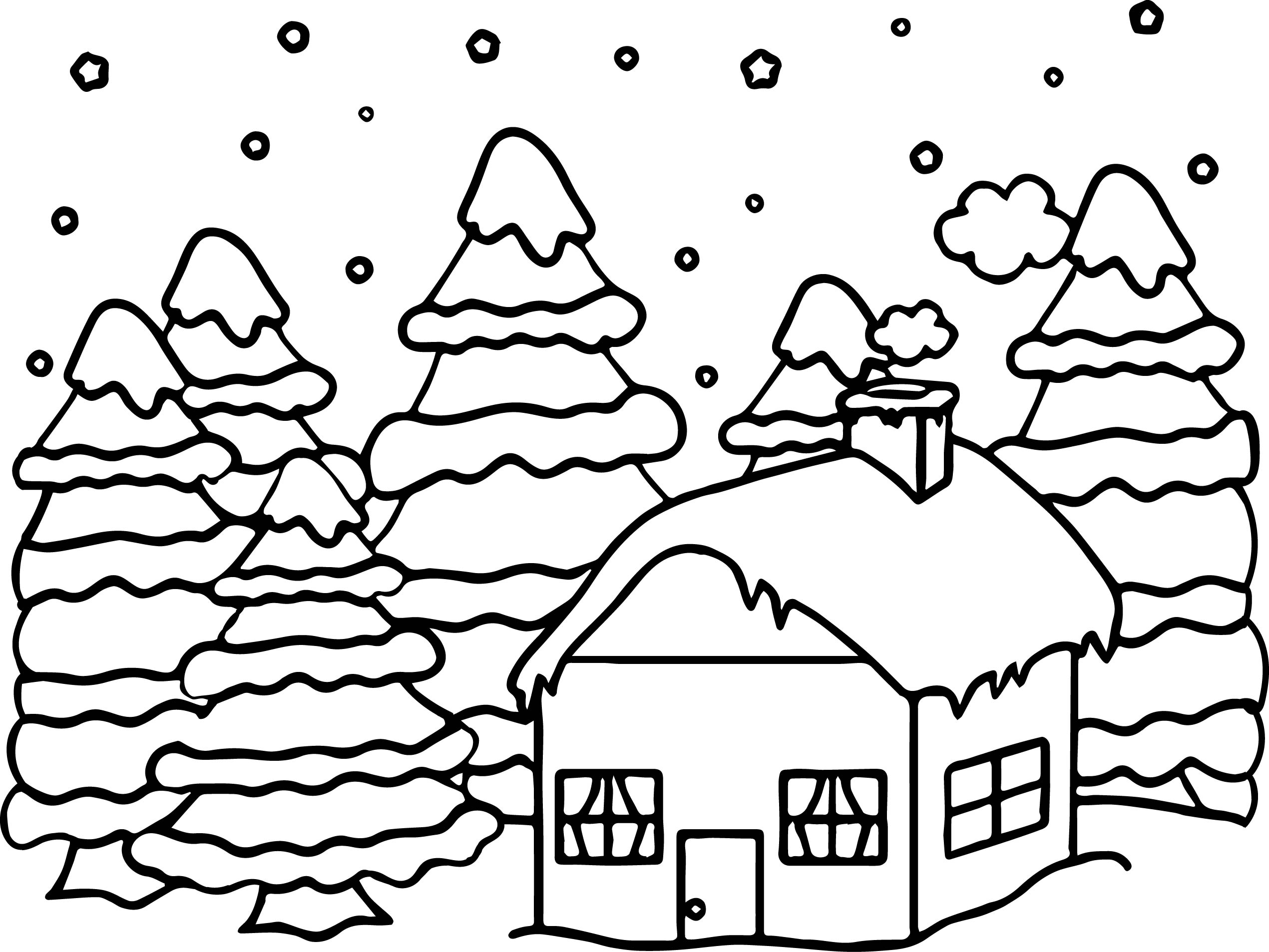 Snowy Cabin Clipart