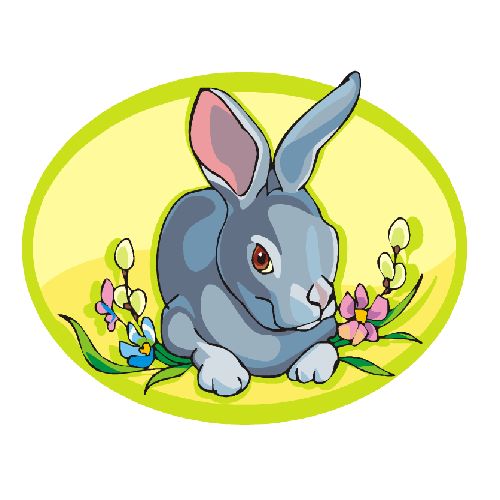 Funny Bunny Rabbit Easter Eggs With Cartoon Animals Clip Art ...