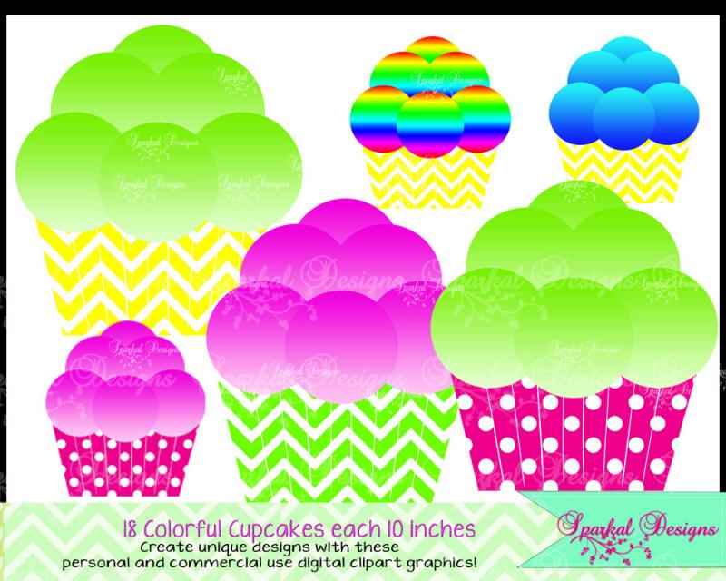 Chevron Cupcake Clipart polka dot Cupcake clip by SparkalDesigns ...
