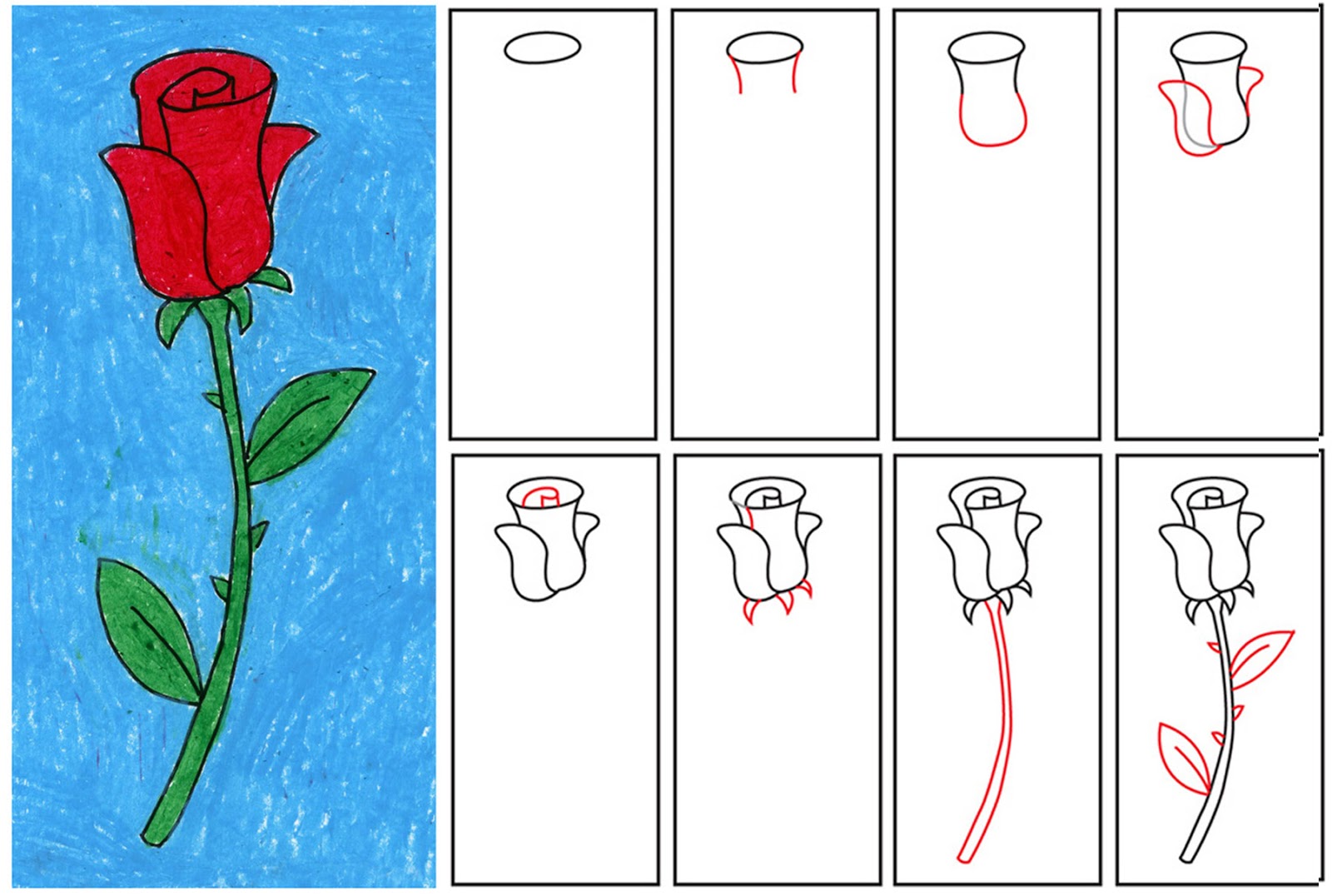 How To Draw A Rose Step By Step For Kids Easy How To Draw A Rose Step By Step For Kids Easy