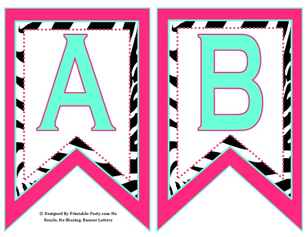 Small Swallowtail Printable Banner Letters A-Z | Numbers 0-9 | TH ...