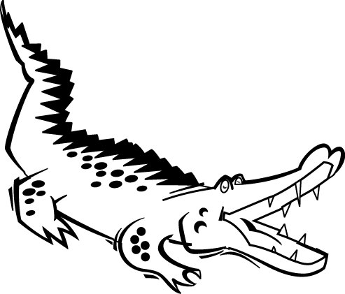 Alligators Black And White - ClipArt Best