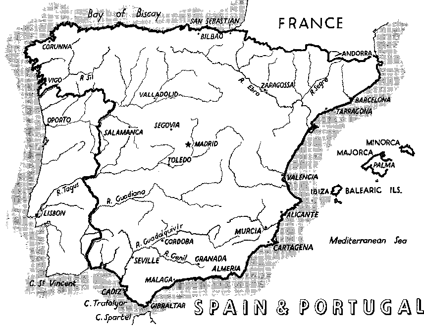 Black And White Map Of Spain - ClipArt Best