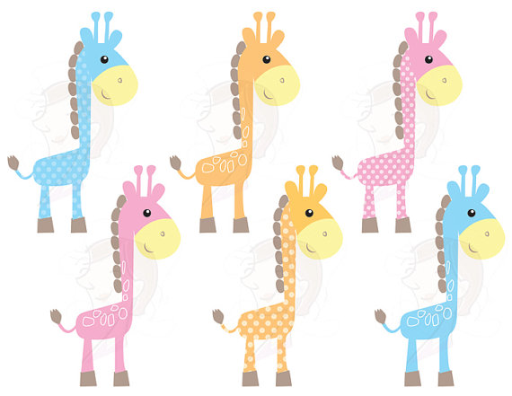 Cute Giraffe Clip Art Baby Giraffe Animals by MayPLDigitalArt - ClipArt ...