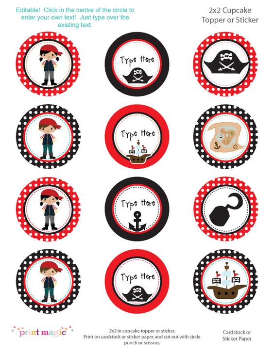 Birthdays, Pirates and Cupcake toppers - ClipArt Best - ClipArt Best