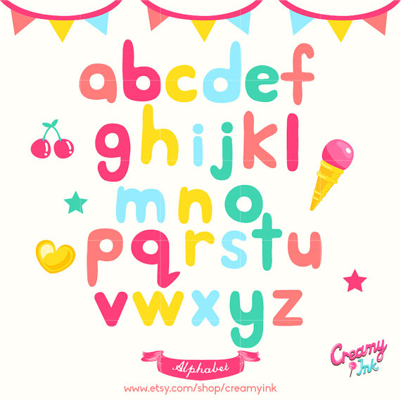 Alphabet Digital Vector Clip art / Alphabets Digital by CreamyInk ...