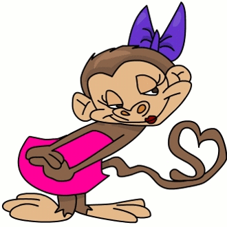 Cute Cartoon Girl Monkey