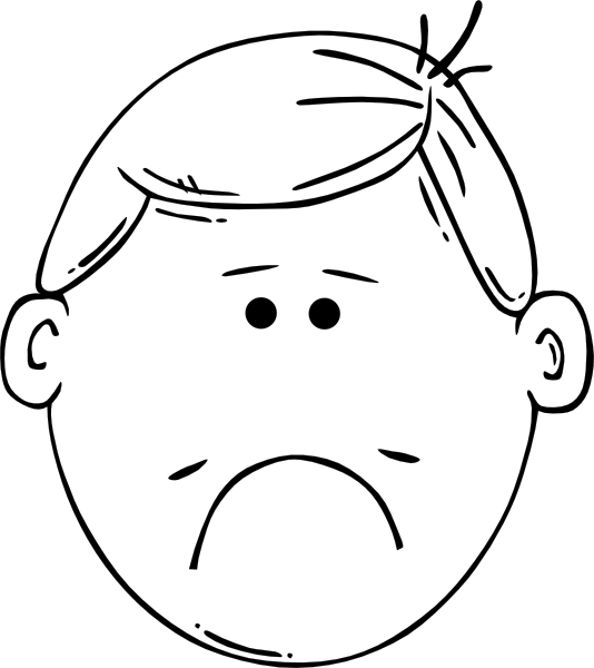 Little Boy Sad Face Colouring Pages Sketch Coloring Page