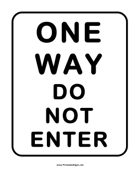 Printable One Way Do Not Enter Sign - ClipArt Best - ClipArt Best