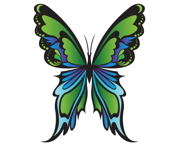 Free Green Butterfly Vector Graphics | 123Freevectors - ClipArt Best ...