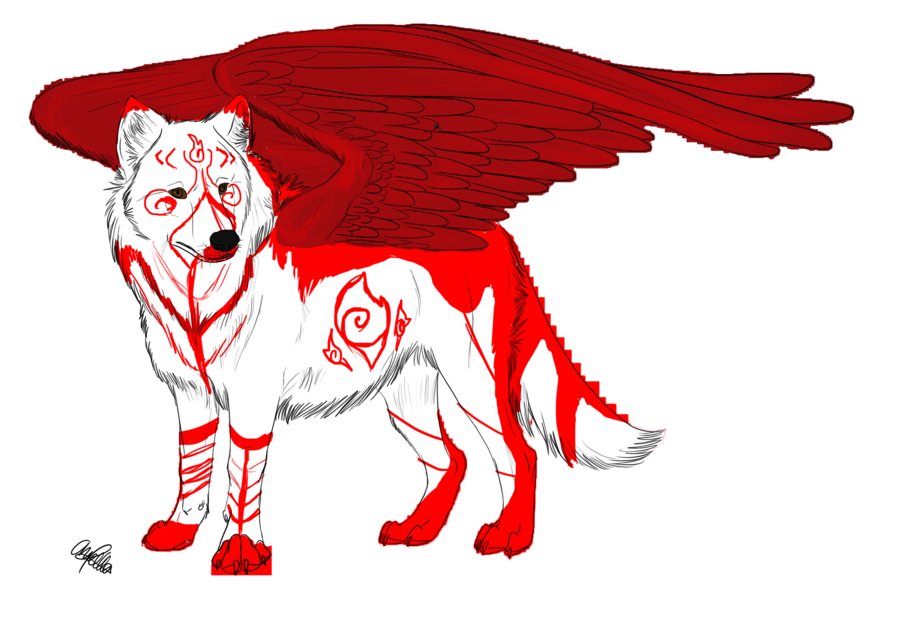 Winged Wolf Pack Coloring Pages