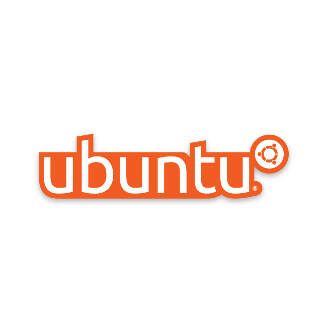 Ubuntu Full Logo White / Orange Sticker | Unixstickers - ClipArt Best ...