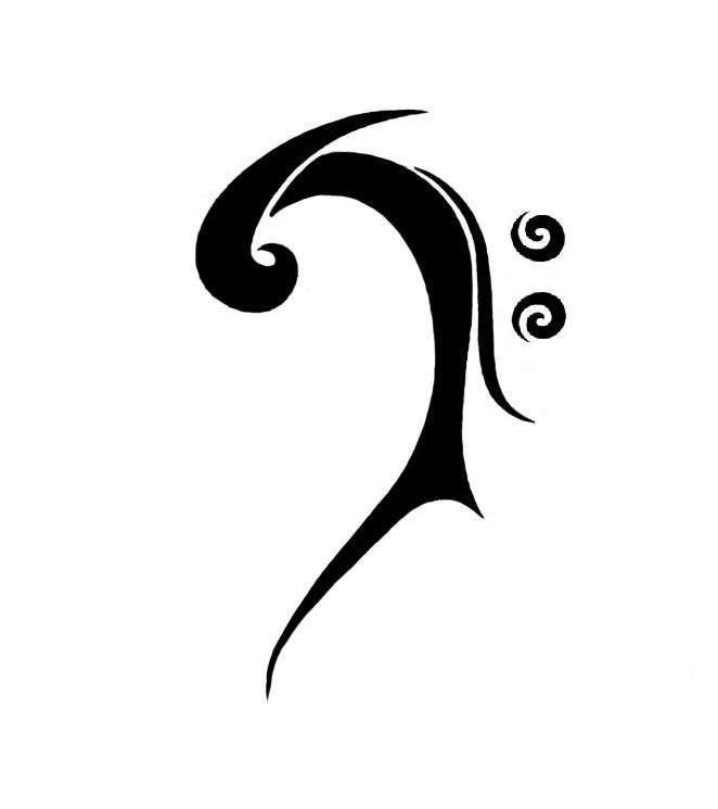 Tribal Bass Clef by OnK-ink on DeviantArt - ClipArt Best - ClipArt Best