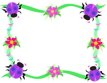 Flowers And Bugs Photo Frames | Cartoon frame design - ClipArt Best ...