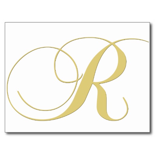 Monogram Letter R Golden Single Postcard Zazzle - ClipArt Best ...