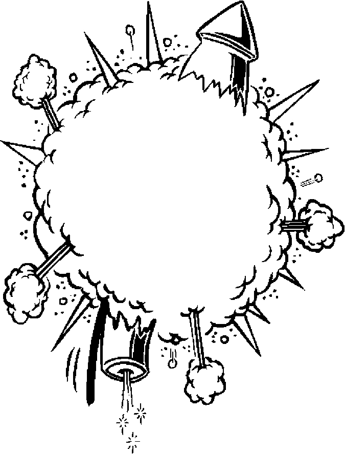 Exploding Rocket Frame Coloring Page - Color Book - ClipArt Best ...