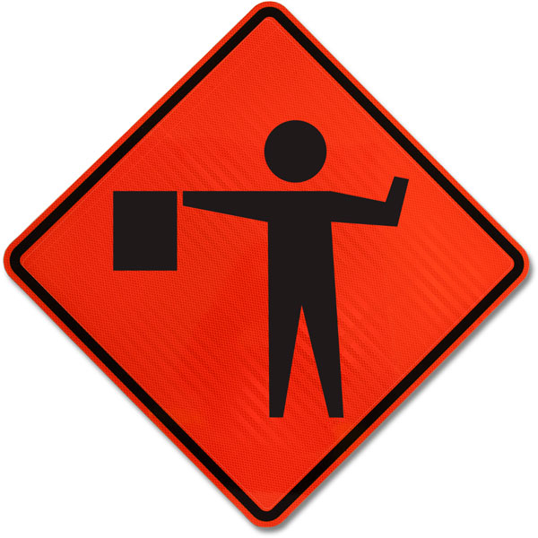 Flagger Ahead Sign X4569 - by SafetySign.com - ClipArt Best - ClipArt Best