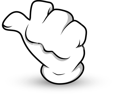 Cartoon Hand - Finger Pointing Down - Vector Illustration - ClipArt ...