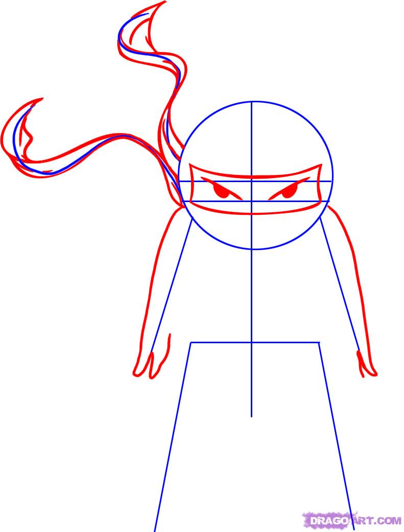 Step 2. How to Draw a Cartoon Ninja - ClipArt Best - ClipArt Best