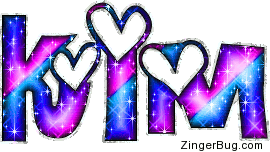 Kim Pink Blue Glitter Name Glitter Graphic, Greeting, Comment ...