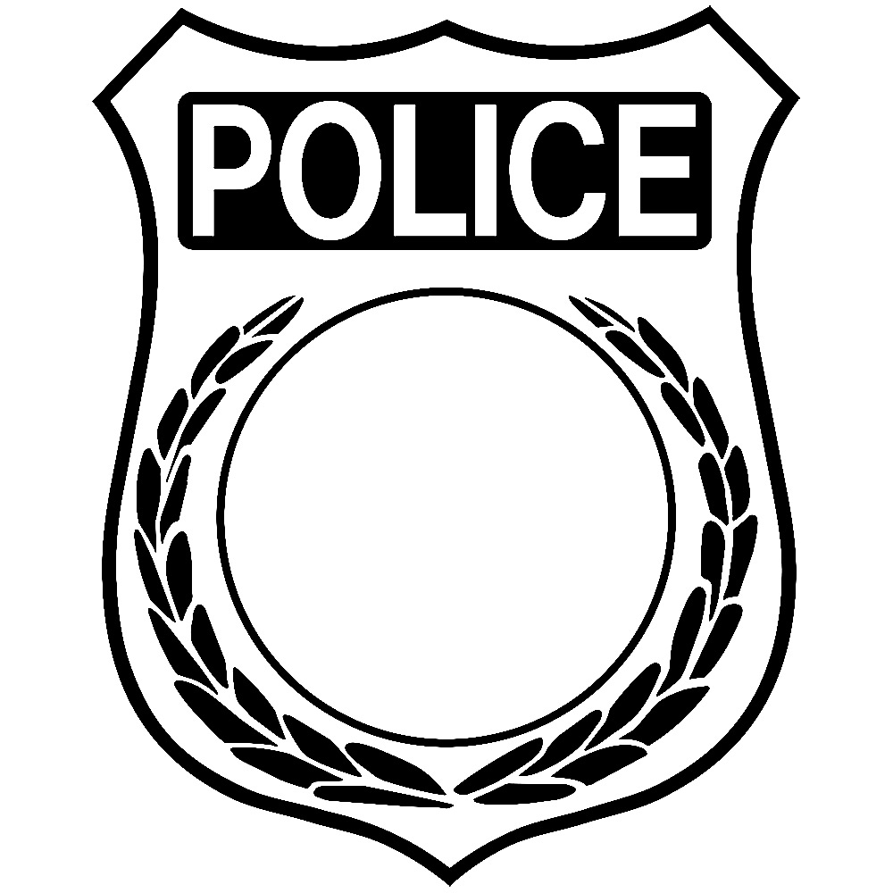 Police Coloring Badge Officer Clipart Printable Kids Pages Crafts Clip ...