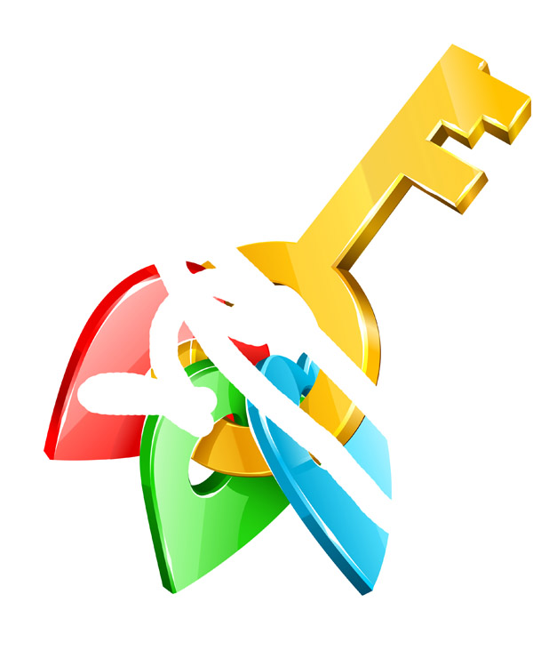 Threedimensional male and female golden key symbol vector Free ...