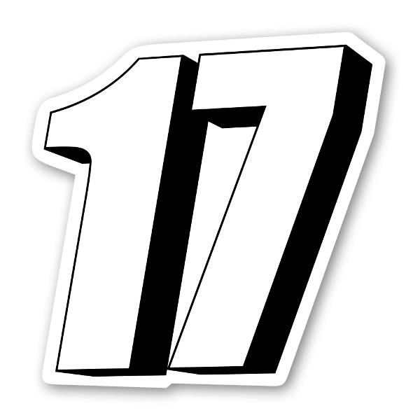 3D 17 racing number - StickerApp - ClipArt Best - ClipArt Best