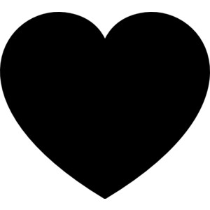 Solid Black Heart Clipart