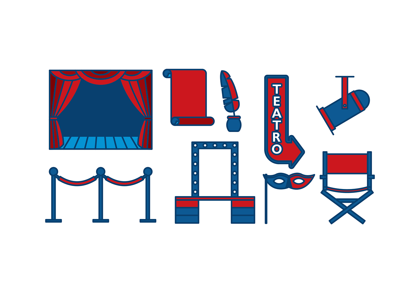Teatro Vector Set - Download Free Vector Art, Stock Graphics & Images ...