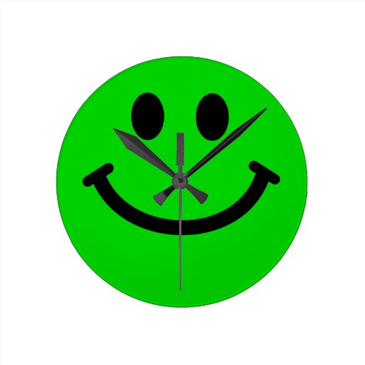 Green Smiley Face Wall Clock from Zazzle. - ClipArt Best - ClipArt Best